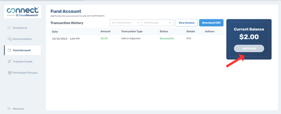 How do I Fund my Connect Account? – Connect - Researcher