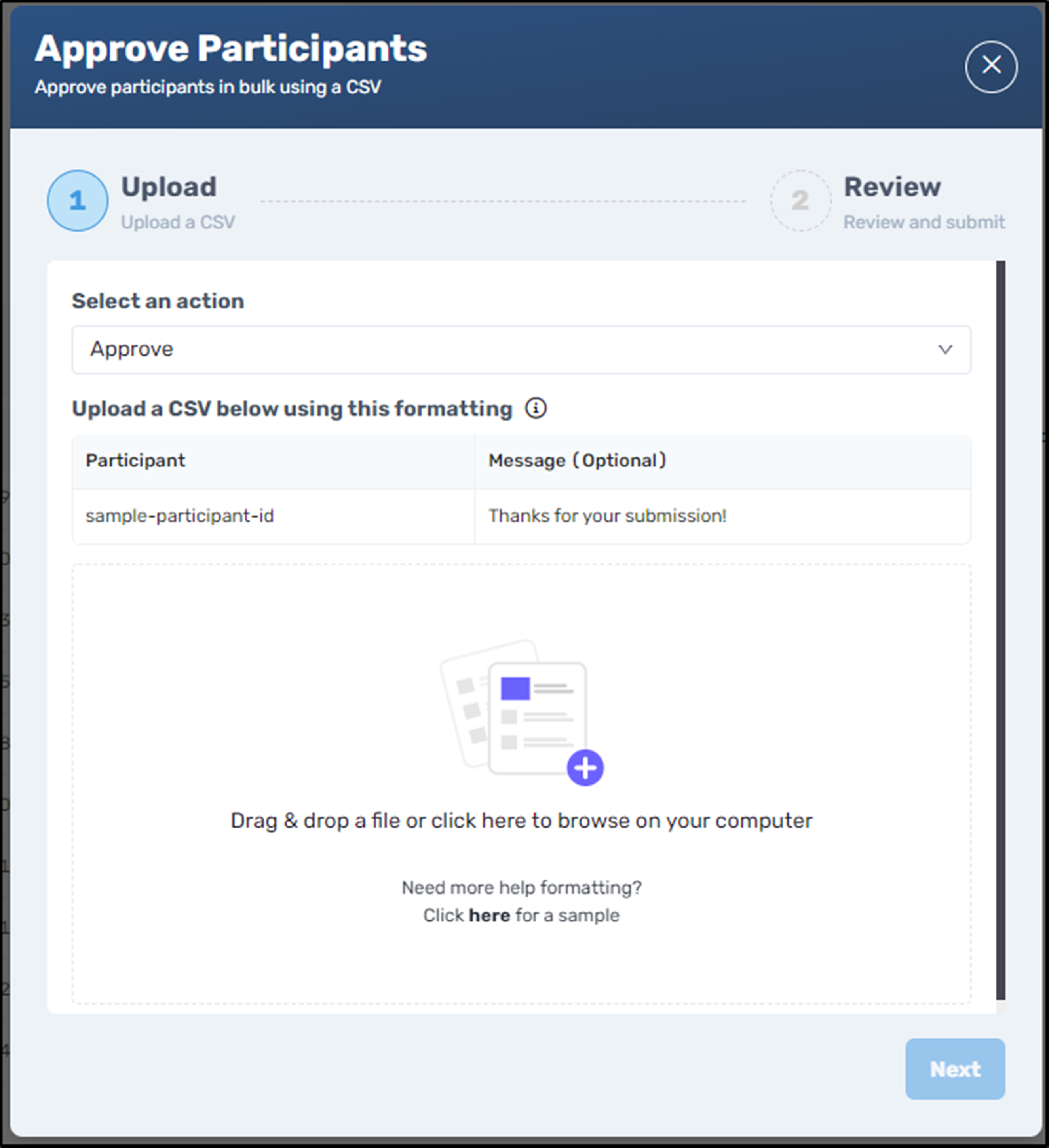 Manage Participants – Connect - Researcher